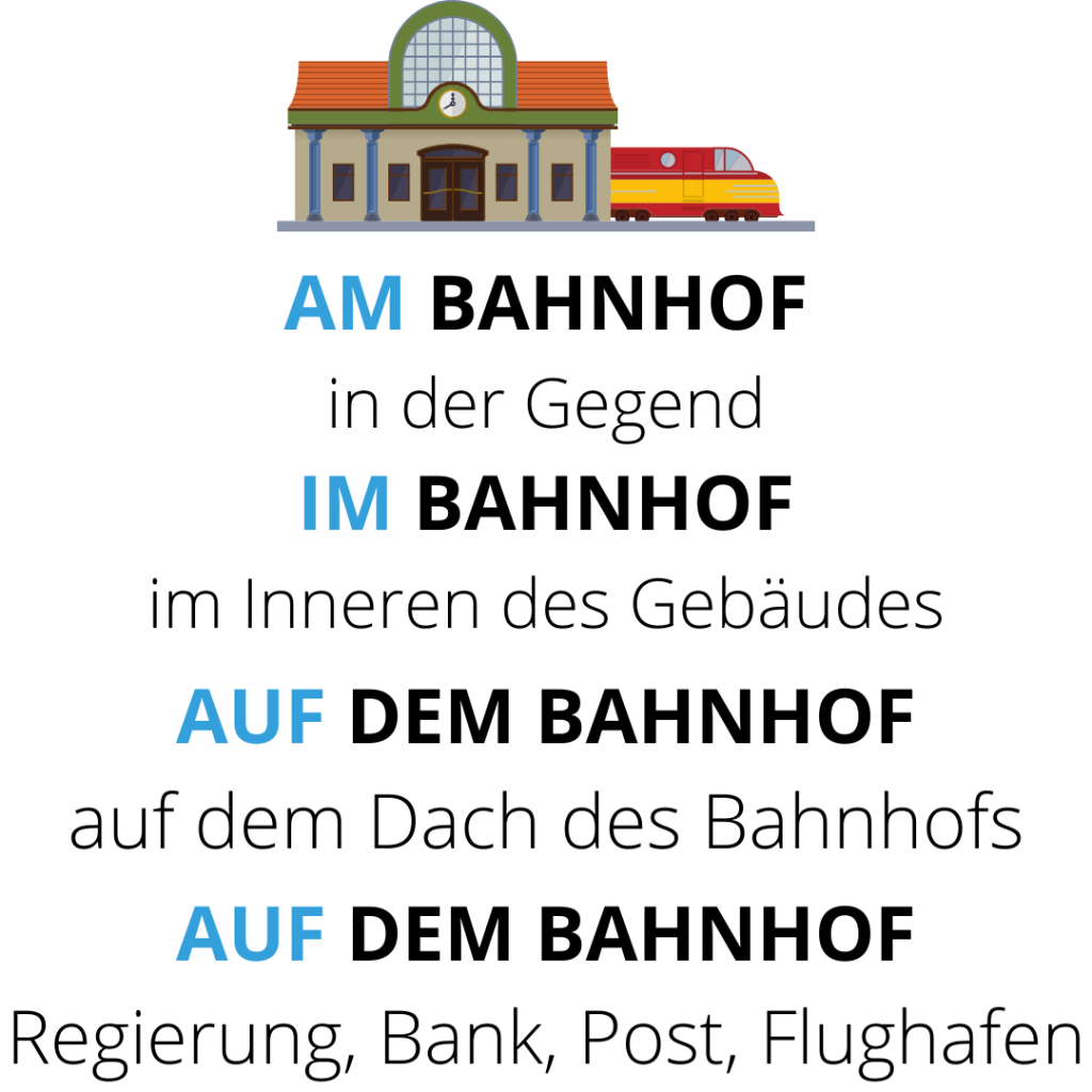 5min Grammatik – am, im oder auf dem Bahnhof
