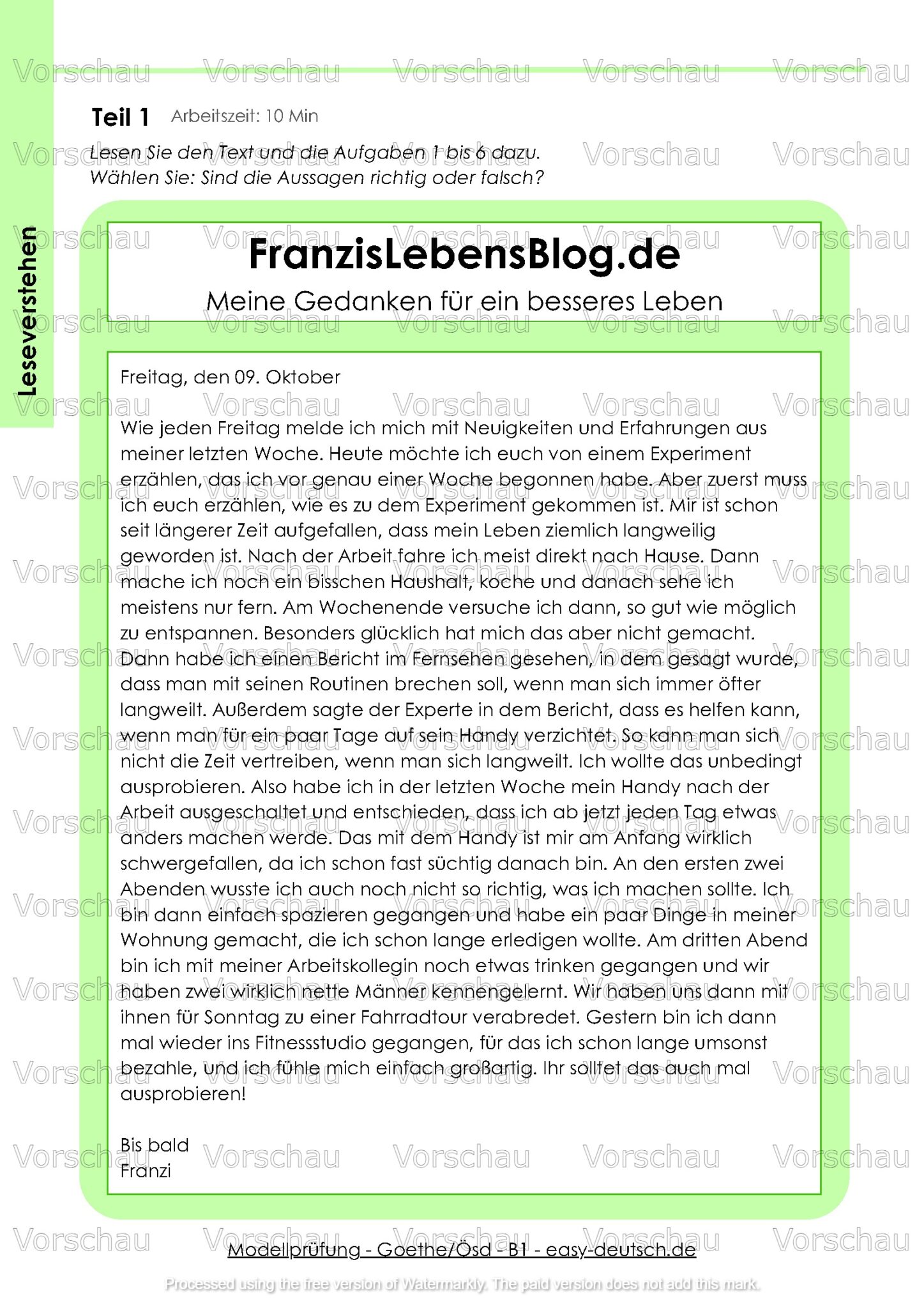 Modelltests - Goethe/Ösd/telc - B1+B2 | EasyDeutsch